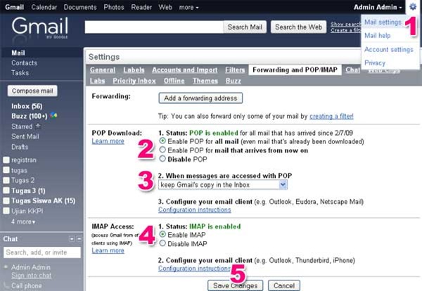 Cara Mengaktifkan Fungsi POP dan IMAP Di GMail - KKPI Online SMK